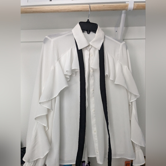 Zara | Tops | Zara Ruffle Blouse | Poshmark